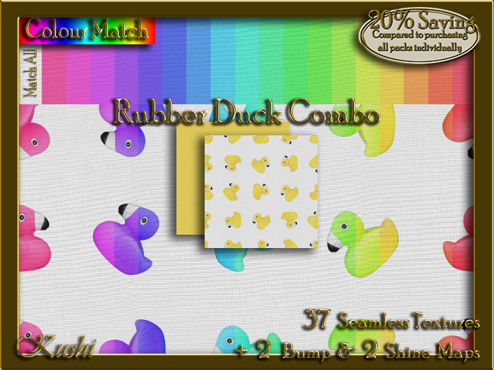 Second Life Marketplace - Rubber Duck Combo Seamless Texture Set