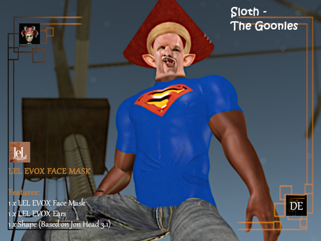 Second Life Marketplace - Doggy's Emporium - Face Mask: Sloth - The Goonies