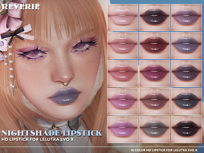 Second Life Marketplace - [REVERIE] Nightshade Lipstick [EvoX]