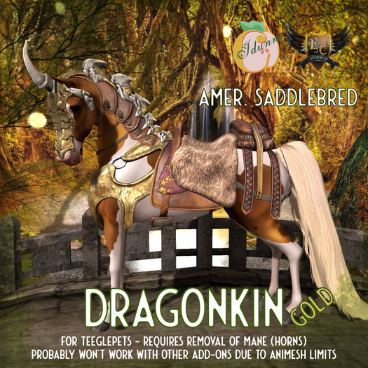 Second Life Marketplace - *IC* DragonKin - Gold - American Saddlebred
