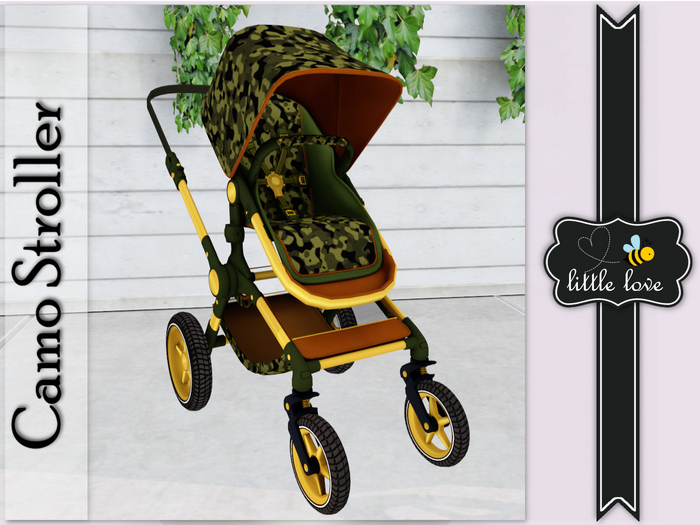Second Life Marketplace - .::little love::. Camo Stroller [Green]