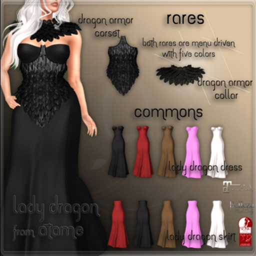 Second Life Marketplace - AtaMe - Lady Dragon Dress Brown COMMON