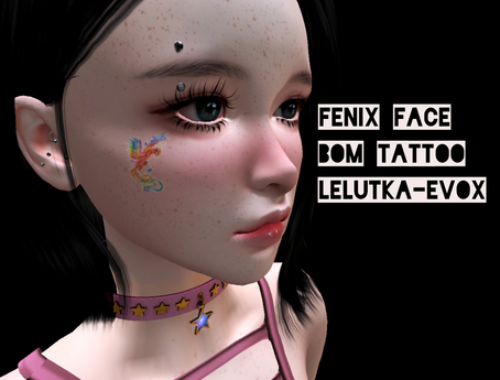 Second Life Marketplace - Fenix face Bom tattoo Lelutka/evox