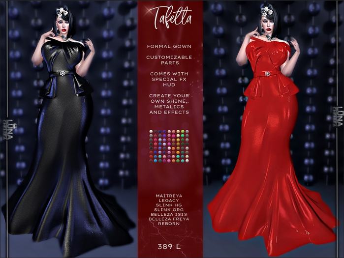 Second Life Marketplace - Taffeta Formal Gown, 70+ colors Plus Special ...