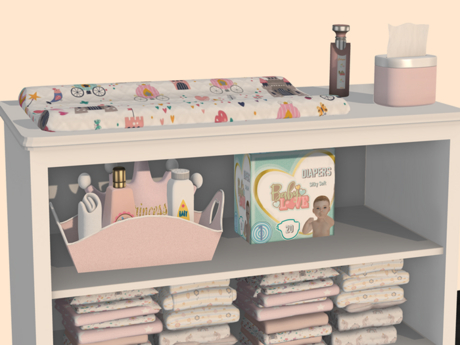 Second Life Marketplace - {Pink&Blue}Changing Table Princess Zooby Animesh