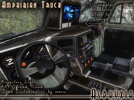 Second Life Marketplace - Asphyxia Amphibian Army Truck "The Bear" (GTFO!)