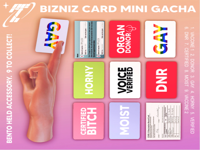 Second Life Marketplace - NERTH / BIZNIZ CARD MINI GACHA / GAY