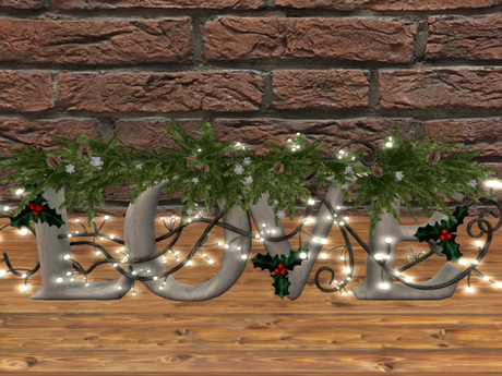 Second Life Marketplace - CHRISTMAS LOVE SIGN WHITE BERRIES