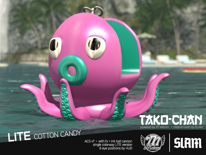 Second Life Marketplace - [777xSLAM] TAKO-CHAN [Cotton Candy] (Add)