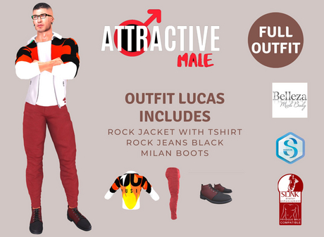 Second Life Marketplace - Attractive LUCAS OUTFIT - Belleza Jake ...