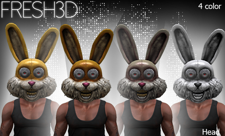Second Life Marketplace - FRESH3D Metalic Bunny head