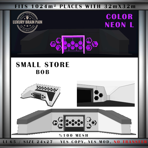 Second Life Marketplace - LBP - SMALL STORE BOB - NEON L (ADD ME)