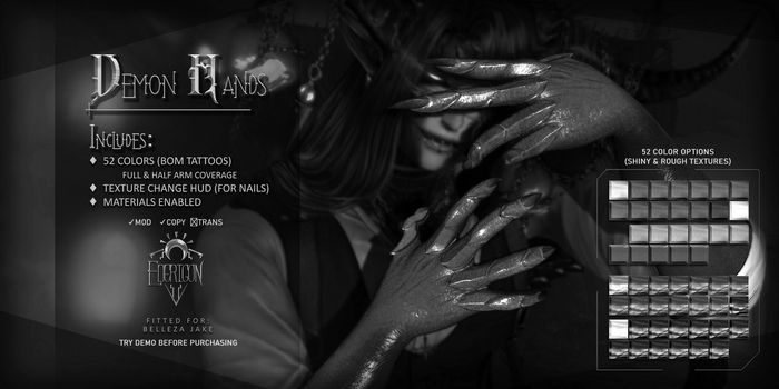 Second Life Marketplace - EDERIGON - Demon Hands - DEMO