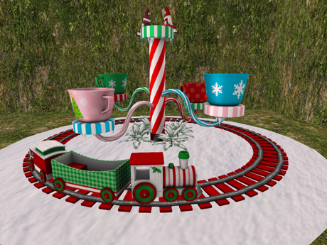 Second Life Marketplace - CHRISTMAS RIDEABLE TRAIN CAROUSEL