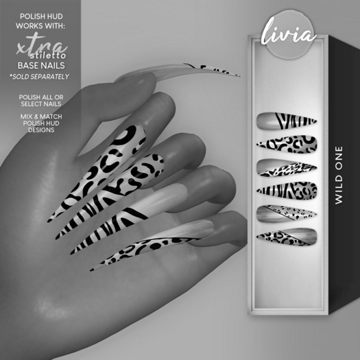 Second Life Marketplace - LIVIA Xtra Stiletto Polish HUD // Wild One DEMO