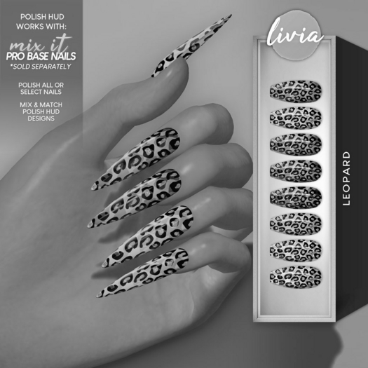 Second Life Marketplace - LIVIA // Mix It PRO Polish HUD // Leopard DEMO