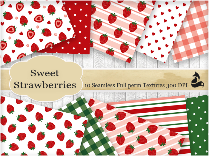 Second Life Marketplace - FF Sweet Strawberries Seamless Textures