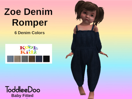 Second Life Marketplace - * KOOL KIDZ * Zoe Denim Romper for Toodleedoo