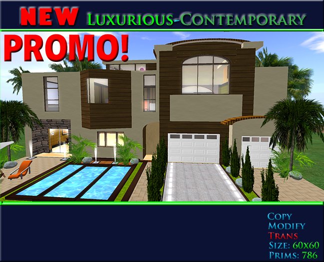 Second Life Marketplace - Contemporary House - Furnished