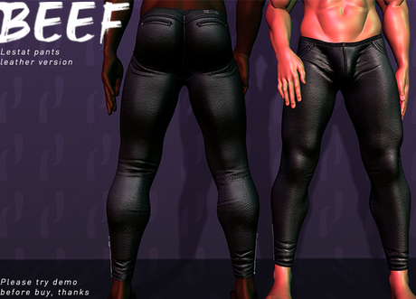 Second Life Marketplace - BEEF Lestat Chain pants Leather Kario BLACK