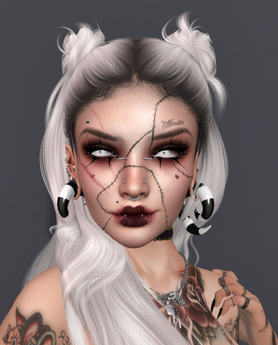 Second Life Marketplace - DEVILOCK - Rag Doll Face Stitches BOM + EVO X ...