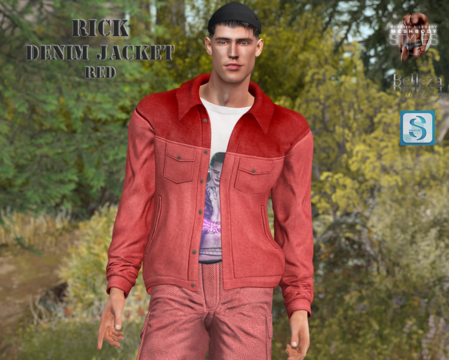 Second Life Marketplace - MJB Rick Red Denim Jacket Belleza Jake Legacy ...