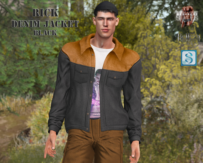 Second Life Marketplace - MJB Rick Black Denim Jacket Belleza Jake ...