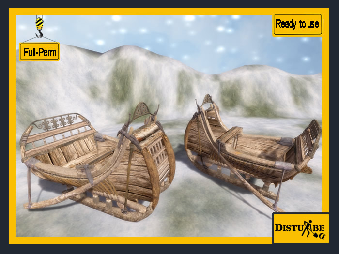 Second Life Marketplace - ::DisturbeD:: Winter Old Wooden Snow Sledge ...