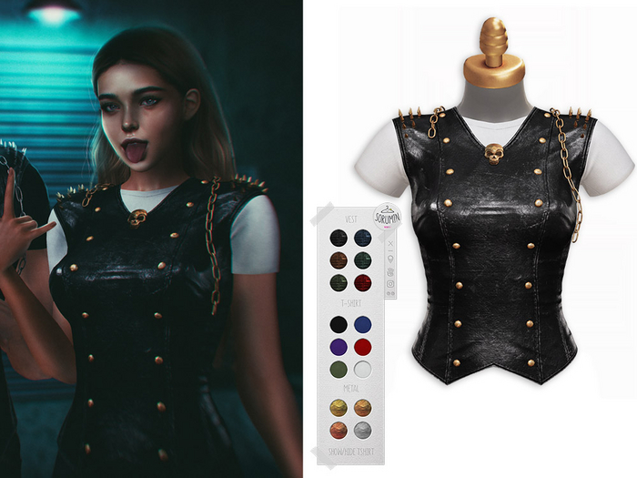 Second Life Marketplace - -Sorumin- Goth vest SET (female)