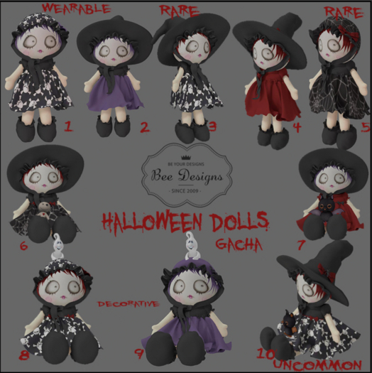 Second Life Marketplace - 07 Bee Designs Halloween Dolls // in its ...