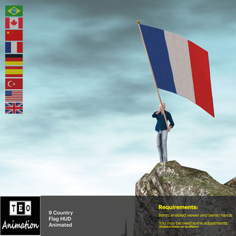 Second Life Marketplace - TEO - Animated National Flags (9 Countries Flags)