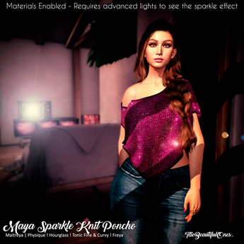 Second Life Marketplace - .:TBO:. Maya - sparkle knit poncho
