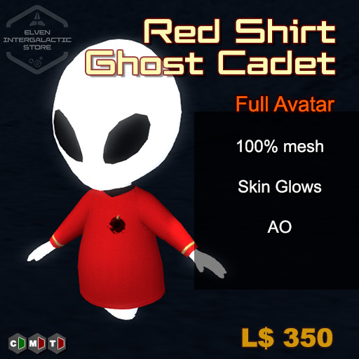 Second Life Marketplace - Red Shirt Ghost Cadet - Full Avatar