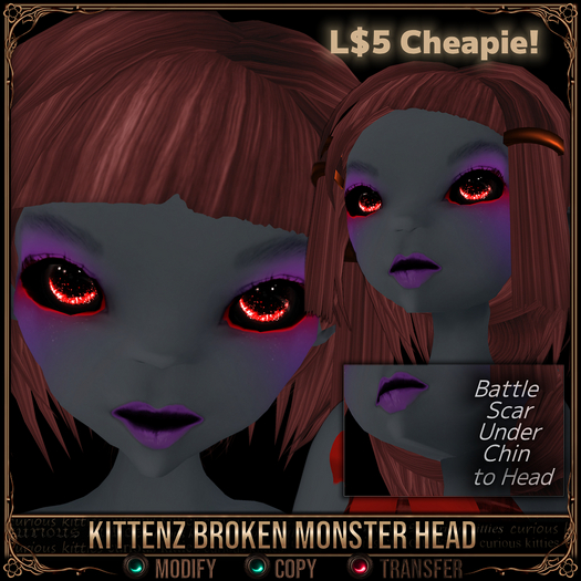 Second Life Marketplace - *C:K* Kittenz Broken Monster Head