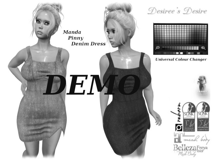 Second Life Marketplace - :::Desiree's Desire:::: DEMO Manda Pinny Dress