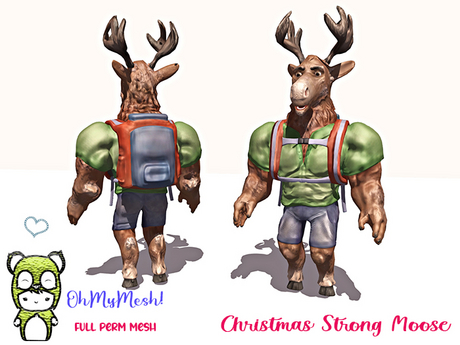 Second Life Marketplace - OhMyMesh! Christmas Strong Moose - Full Perm Mesh