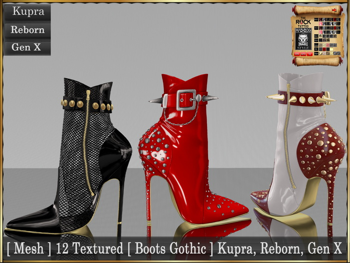 Second Life Marketplace - [ Mesh ] 12 Textured [ Boots Gothic ] Kupra ...