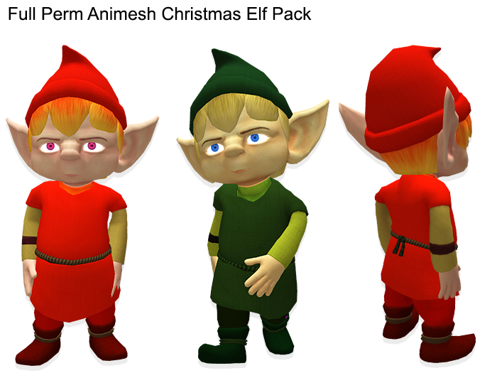 Second Life Marketplace - Full Perm Cute Animesh Christmas Elf Pack