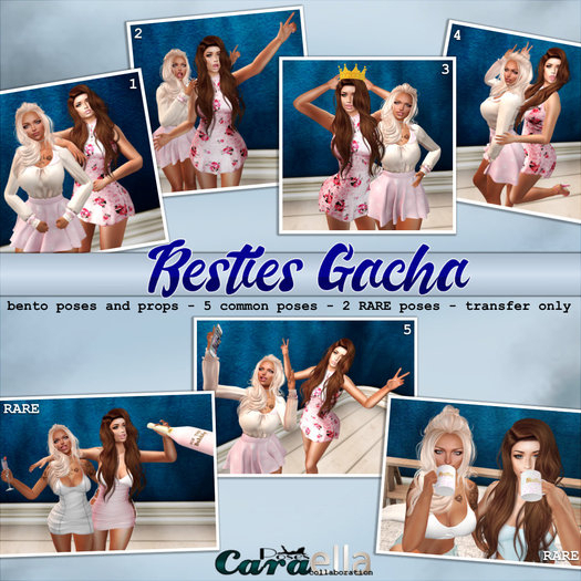Second Life Marketplace - Cara & Ella Besties Gacha Pose Set 1 [Common]