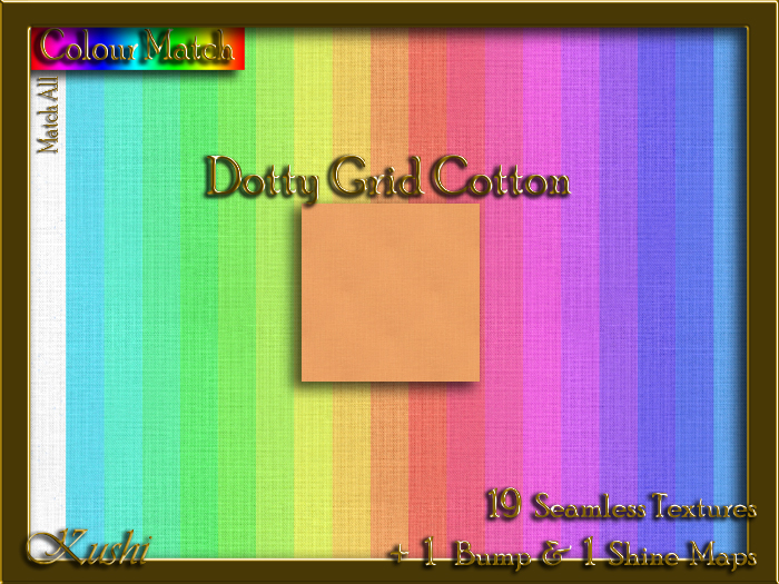Second Life Marketplace - Dotty Grid Cotton Solids Seamless Texture Set