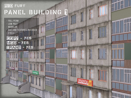 Second Life Marketplace - [Red Fury] Panel building prop