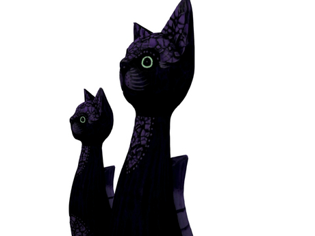 Second Life Marketplace - {P.S.} Halloween Black & Purple Cat (w/Resize)