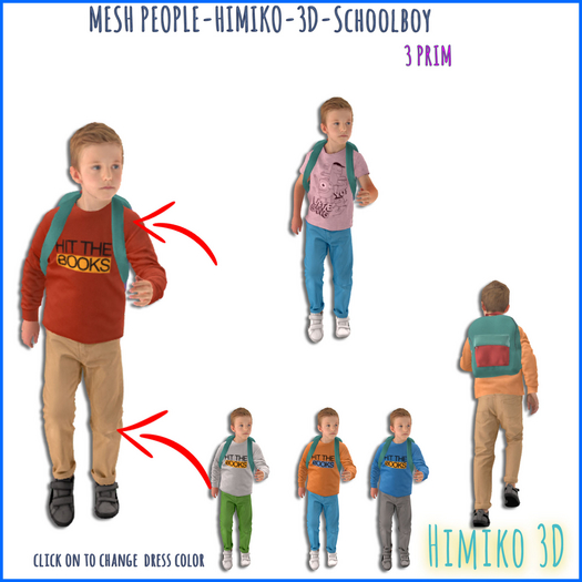 Second Life Marketplace - MESH PEOPLE-HIMIKO-3D-Schoolboy