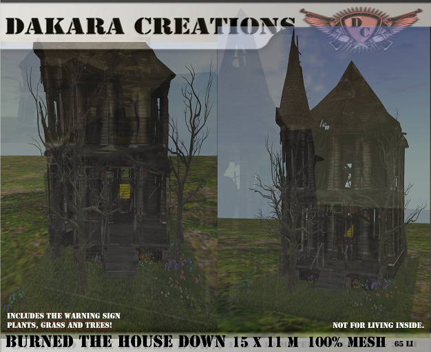 Second Life Marketplace - *DC Buildings - Burned the house + keep out ...