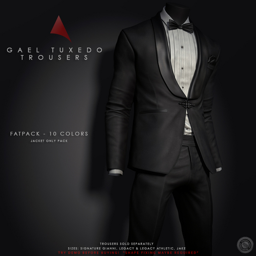 Second Life Marketplace - //Ascend// Gael Tuxedo Suit Jacket - FATPACK