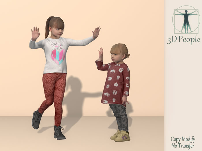 Second Life Marketplace - 3D People - Family - Kid Girls Playing (4 LI)