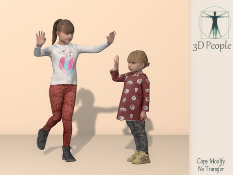 Second Life Marketplace - 3D People - Family - Kid Girls Playing (4 LI)
