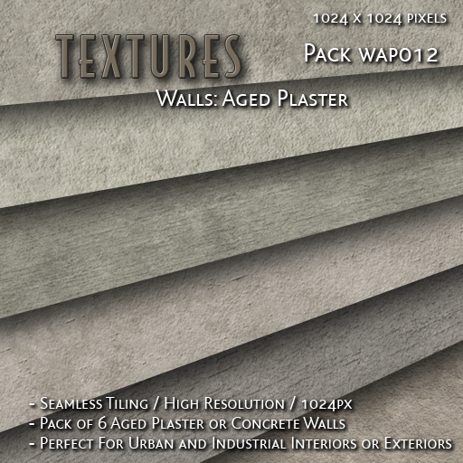 Second Life Marketplace - [WAP012] 6 1024px aged in stained plaster ...
