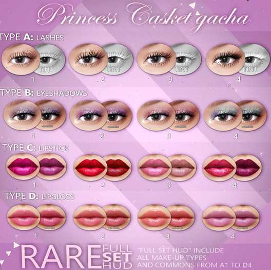 Second Life Marketplace - Insol: 'Princess Casket' gacha C1 lipstick ...