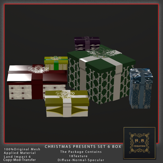 Second Life Marketplace - H&R Christmas Presents Set 6 Box FULL PERM ...